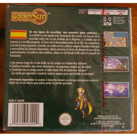 Game Boy Advance GOLDEN SUN Nuevo precintado